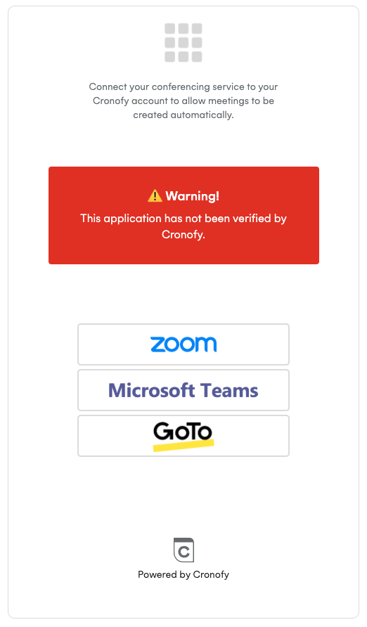 Conferencing Services | Developers | Cronofy Docs